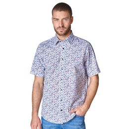 Kurzarmhemd Casamoda "Casamoda Freizeithemd Kurzarm Print", Herren, Gr. 3XL, Normalgr&ouml;&szlig;en, blau, 100% Baumwolle, bedruckt, l&auml;ssig geschnitten, Hemden