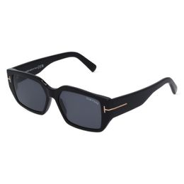 Tom Ford FT0989 SILVANO-02 | Damen-Sonnenbrille | Fassung: Vollrand, Quadratisch, Acetat, Schwarz Gl&auml;nzend | Glasfarbe: Grau