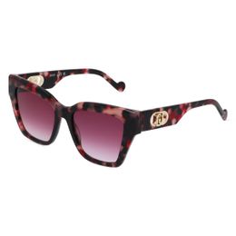 Liu Jo LJ777S | Damen-Sonnenbrille | Fassung: Vollrand, Butterfly, Kunststoff, Havanna Rose | Glasfarbe: Rot Verlaufend