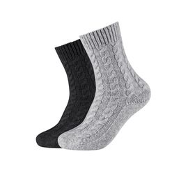 Socken Camano "2er Pack", Damen, Gr. 35-38, schwarz (schwarz mix), 55% Polyacryl, 45% Polyamid, uni, Socken Socken