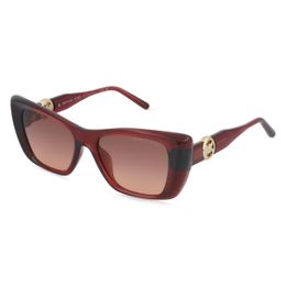 Michael Kors MK2270U TOKYO | Damen-Sonnenbrille | Fassung: Vollrand, Quadratisch, Kunststoff, Braun Beige | Glasfarbe: Orange Verlaufend