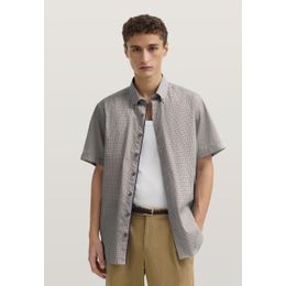 Kurzarmhemd Bugatti, Herren, Gr. XXL, Normalgr&ouml;&szlig;en, 40, beige, Canvas, 100% Baumwolle, unifarben, normal, Hemden, Modern Fit gestreift aus Baumwolle