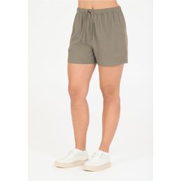 Shorts NOU "Natasha", Damen, Gr. 36, EURO-Gr&ouml;&szlig;en, dunkelgr&uuml;n, gr&uuml;n, 55% Leinen, 45% Viskose, bestickt, Hosen Shorts, atmungsaktiv