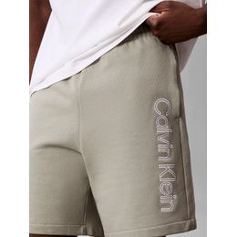 Shorts Calvin Klein "GRAPHIC SHORT", Herren, Gr. L, N-Gr, shadow, Web, Obermaterial: 100% Baumwolle, unifarben, regular fit kurz, Hosen Shorts, Regular fit, Druck