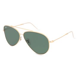 Ray-Ban RBR0101S AVIATOR REVERSE | Unisex-Sonnenbrille | Fassung: Vollrand, Pilot, Metall, Gold | Glasfarbe: Gr&uuml;n