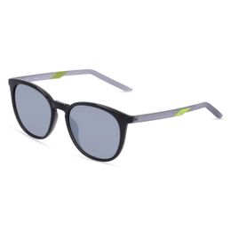 Nike JOURNEY DV2292 | Unisex-Sonnenbrille | Fassung: Vollrand, Panto, Kunststoff, Schwarz Gl&auml;nzend | Glasfarbe: Grau Spiegel Silber