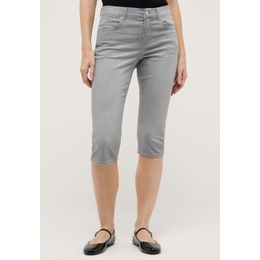 5-Pocket-Jeans Angels "ANACAPRI", Damen, Gr. 44, N-Gr, light grau used, Denim/Jeans, Obermaterial: 89% Baumwolle, 8% Polyester, 3% Elasthan, unifarben, slim fit kniebedeckend, Jeans 5-Pocket-Jeans, in Capri-L&auml;nge, Slim Fit mit Stretch