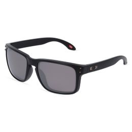 Oakley OO9102 HOLBROOK | Herren-Sonnenbrille | Fassung: Vollrand, Quadratisch, Kunststoff, Schwarz Matt | Glasfarbe: Grau