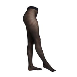 Feinstrumpfhose Camano "wavelines 1er Pack", Damen, Gr. L, schwarz, 79% Polyamid, 21% Elasthan, Strumpfhosen Feinstrumpfhose