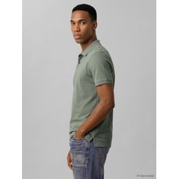 Poloshirt Calvin Klein "SS SLIM REFINED PIQUE POLO", Herren, Gr. L, shadow, Jersey, Obermaterial: 95% Baumwolle, 5% Elasthan, slim fit normal, Rundhals, B&uuml;ndchen, Shirts, slim fit