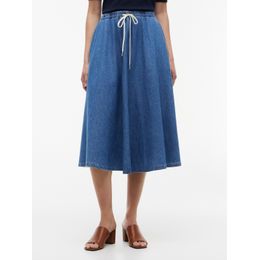Jeansrock Tommy Hilfiger "MIDI FLARED SKIRT MIA RW", Damen, Gr. S (36/38), mia, Denim/Jeans, Obermaterial: 100% Baumwolle, unifarben, regular fit wadenlang, R&ouml;cke Jeansrock, Baumwolle, in ausgestellter Form
