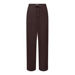 Schlupfhose Only "ONLSIESTA MW PULL-UP LINEN BL PNT NOOS", Damen, Gr. L, L&auml;nge 32, schwarz coffee, Web, Obermaterial: 80% Viskose, 20% Leinen, unifarben, straight fit normal, Hosen Schlupfhose, Viskosemischung