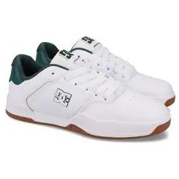Schn&uuml;rschuh DC Shoes "Central", Herren, Gr. 6(38), wei&szlig; (wei&szlig;, gr&uuml;n), Obermaterial:Obermaterial: Leder / Futter: Textil / Au&szlig;ensohle: Gummi;, Schuhe Schn&uuml;rschuh