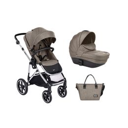 Kikkaboo Kinderwagen Thea 2 in 1 Babywanne, Wickeltasche, Fu&szlig;abdeckung, Korb beige