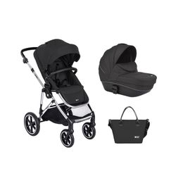 Kikkaboo Kinderwagen Thea 2 in 1 Babywanne, Wickeltasche, Fu&szlig;abdeckung, Korb schwarz