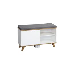 Kesper Schuhschrank mit Sitzkissen, wei&szlig;