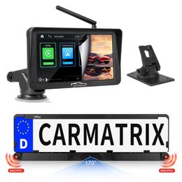 CARMATRIX Solar R&uuml;ckfahrsystem PDC Einparksensoren mit Android Auto und Apple CarPlay