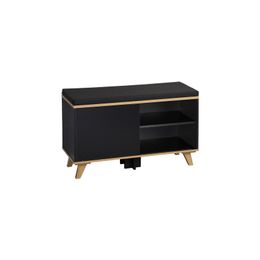 Kesper Schuhschrank mit Sitzkissen, schwarz