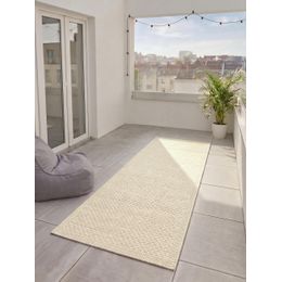 In- & Outdoor-Teppich Iowa Cream 80x250 cm - Teppich f&uuml;r Balkon, Terrasse & Garten