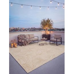 In- & Outdoor-Teppich Gloria Cream 160x230 cm - Teppich f&uuml;r Balkon, Terrasse & Garten
