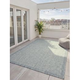 benuta Basic In- & Outdoor-Teppich Iowa Blau 120x170 cm - Teppich f&uuml;r Balkon, Terrasse & Garten