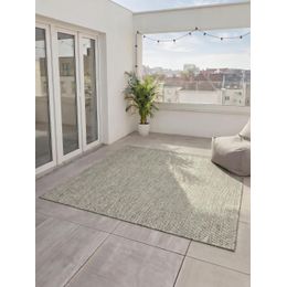 In- & Outdoor-Teppich Iowa Dunkelgrau 195x195 cm - Teppich f&uuml;r Balkon, Terrasse & Garten