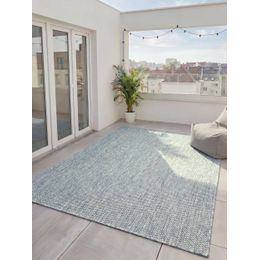 In- & Outdoor-Teppich Iowa Blau 120x170 cm - Teppich f&uuml;r Balkon, Terrasse & Garten