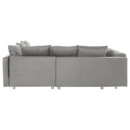 Ecksofa Collection AB "Innsbruck L-Form, B: 247 cm", grau (silbergrau), B:247cm H:87cm T:189cm, Microfaser PRIMABELLE (100% Polyester), Struktur (90% Polyester, 10% Polyacryl), Samtvelours (100% Polyester), Luxus-Microfaser Antiklederoptik (100% Polyester), Sofas, Ecksofa, inklusive Federkern, Recamiere links oder rechts montierbar