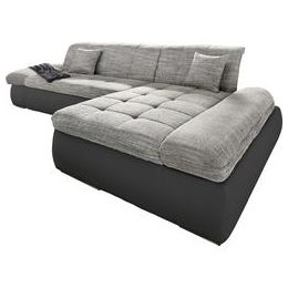 Ecksofa DOMO collection "Moric Luxus - B/T/H 300/172/80 cm, XXL-Format", schwarz-wei&szlig; (schwarz, wei&szlig;, grau), B:300cm H:80cm T:172cm, Kunstleder SOFTLUX / Struktur (90% Polyester, 10% Polyacryl), Sofas, Ecksofa, L-Form, 140kg Belastung/Sitz, Kunstleder SOFTLUX und Struktur