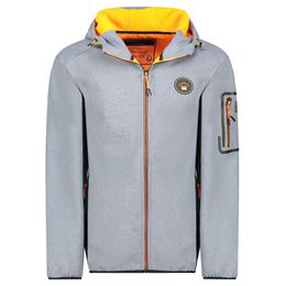 Geographical Norway Softshelljacke "Tedro" in Grau/ Orange - 74% | Gr&ouml;&szlig;e XXL | Herren-outdoorjacken