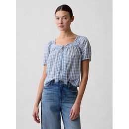 GAP Bluse in Hellblau/ Wei&szlig; - 48% | Gr&ouml;&szlig;e L | Damen-blusen