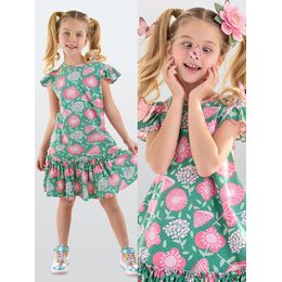 Denokids Kleid "Pink Flowers" in Gr&uuml;n/ Pink - 69% | Gr&ouml;&szlig;e 116 | Kinderkleider