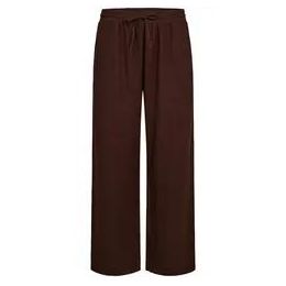 7/8-Hose Freequent "FQLAVA-ANKLE-PA", Damen, Gr. M, N-Gr, coffee bean, Web, Obermaterial: 55% Leinen, 45% Viskose, 7/8-L&auml;nge, Hosen 7/8-Hose, aus Leinen und mit Kordelzug