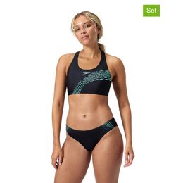 Speedo 2tlg. Bikini-Set in Schwarz/ Blau - 37% | Gr&ouml;&szlig;e 36 | Damen-bademode