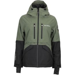 Peak Mountain Ski-/ Snowboardjacke "Acesna" in Schwarz/ Khaki - 70% | Gr&ouml;&szlig;e S | Damen-outdoorjacken