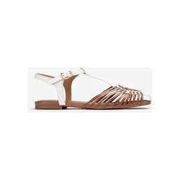 Unisa Leder-Halbsandalen in Wei&szlig;/ Braun - 63% | Gr&ouml;&szlig;e 36 | Damen-sandalen