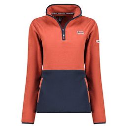 Geographical Norway Fleecepullover "Touki" in Rostrot/ Dunkelblau - 71% | Gr&ouml;&szlig;e XXL | Damenpullover