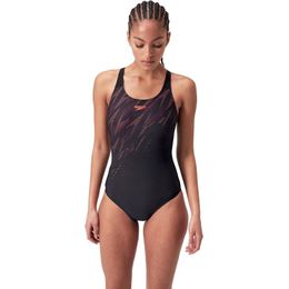 Speedo Badeanzug ''Eco+'' in Schwarz/ Orange - 33% | Gr&ouml;&szlig;e 40 | Damen-bademode