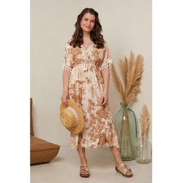 Curvy Lady Kleid in Camel/ Creme - 77% | Gr&ouml;&szlig;e 48/50 | Damen-kleider
