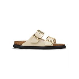 Birkenstock Leder-Pantoletten "Arizona" in Creme - 12% | Gr&ouml;&szlig;e 38 | Damen-pantoletten