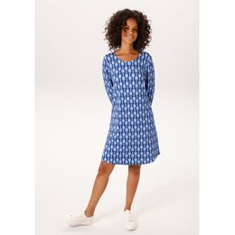 Aniston Kleid in Blau/ Wei&szlig; - 54% | Gr&ouml;&szlig;e 46 | Damen-kleider