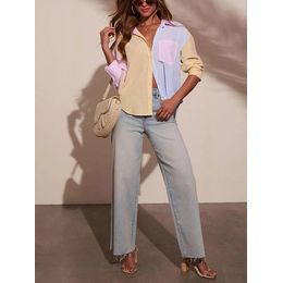 Milan Kiss Bluse in Gelb/ Hellblau/ Rosa - 70% | Gr&ouml;&szlig;e S | Damen-blusen