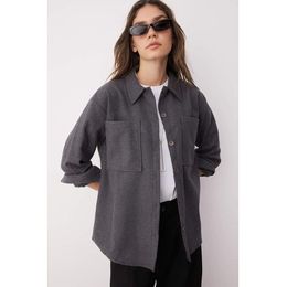 Trendyol Hemd in Anthrazit - 52% | Gr&ouml;&szlig;e 36 | Damen-blusen