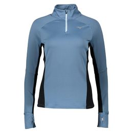 Mizuno Laufshirt "Warmalite" in Hellblau/ Schwarz - 61% | Gr&ouml;&szlig;e XS | Damen-outdoor-tops-shirts
