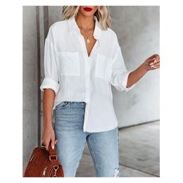 Milan Kiss Bluse in Wei&szlig; - 55% | Gr&ouml;&szlig;e S | Damen-blusen