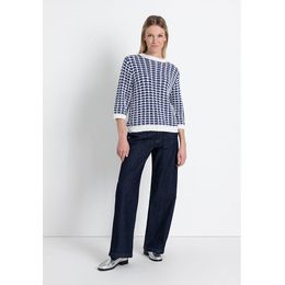 More & More More & More Pullover in Wei&szlig;/ Dunkelblau - 78% | Gr&ouml;&szlig;e 34 | Damen-pullover-cardigans