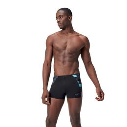 Speedo Badehose "Eco+ Max" in Schwarz/ Grau/ Hellblau - 36% | Gr&ouml;&szlig;e 5 | Herren-bademode-sport