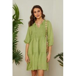 Lin Passion Leinen-Kleid in Limette - 65% | Gr&ouml;&szlig;e 40/42 | Damen-kleider