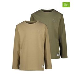 Vingino 2er-Set: Longsleeves in Khaki/ Hellbraun - 50% | Gr&ouml;&szlig;e 140 | Kinder-longsleeves