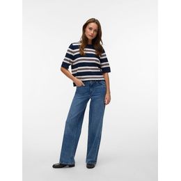 V&eacute;ro Moda Vero Moda Pullover in Dunkelblau/ Wei&szlig; - 48% | Gr&ouml;&szlig;e S | Damen-pullover-cardigans